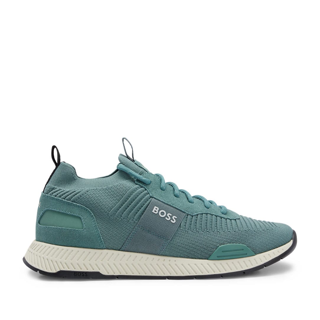 Men's Boss Titanium Running Trainers in Green