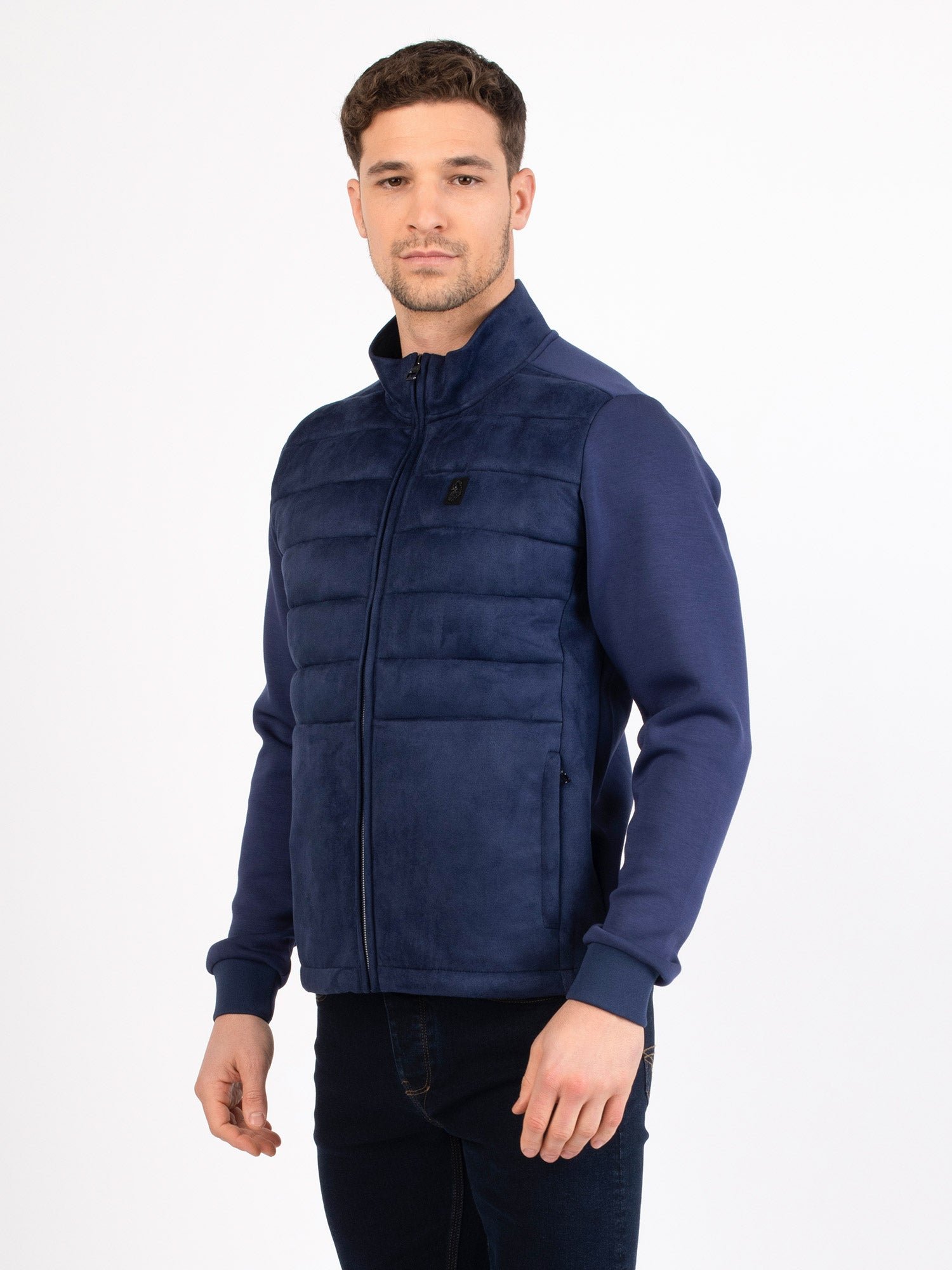 Luke 1977 Men's Cromwell Premium Faux Suede Jacket in Blue