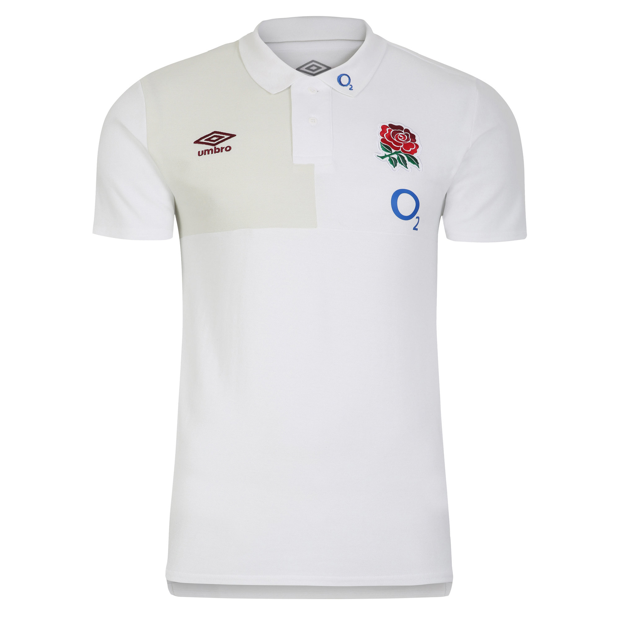 Umbro Mens 23/24 England Rugby CVC Polo Shirt (Brilliant White/Foggy Dew)