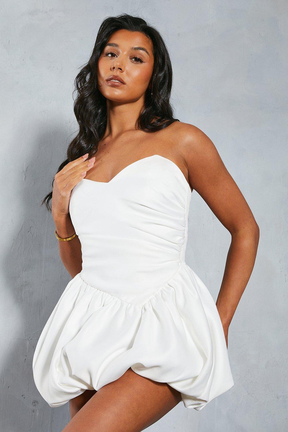 Premium Shaped Neckline Twist Sculpting Volumous Mini Dress