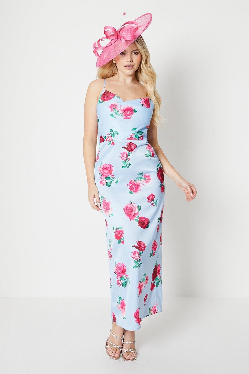 Debut London by Coast Rose Satin Slip Dress