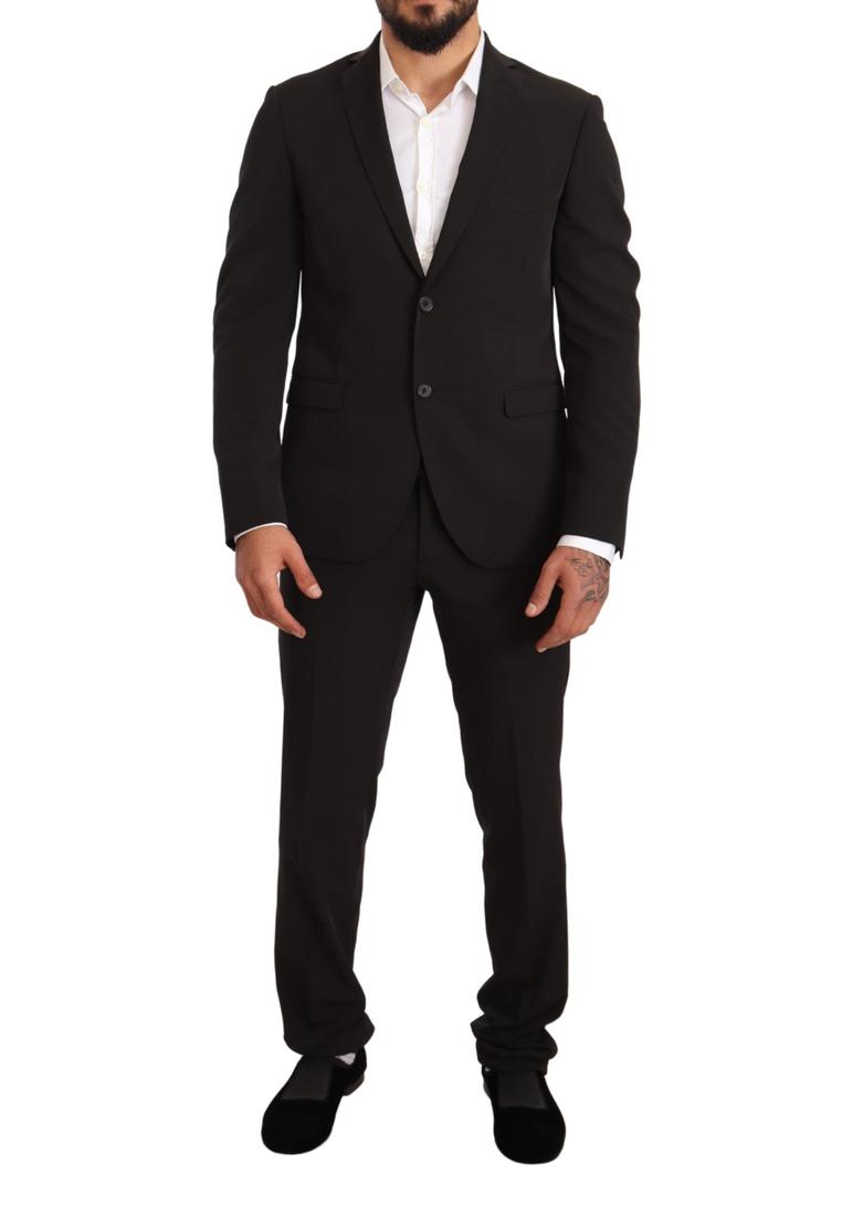 Domenico Tagliente Men's Black Polyester Slim 2 Piece Set TAGLIENTE Suit