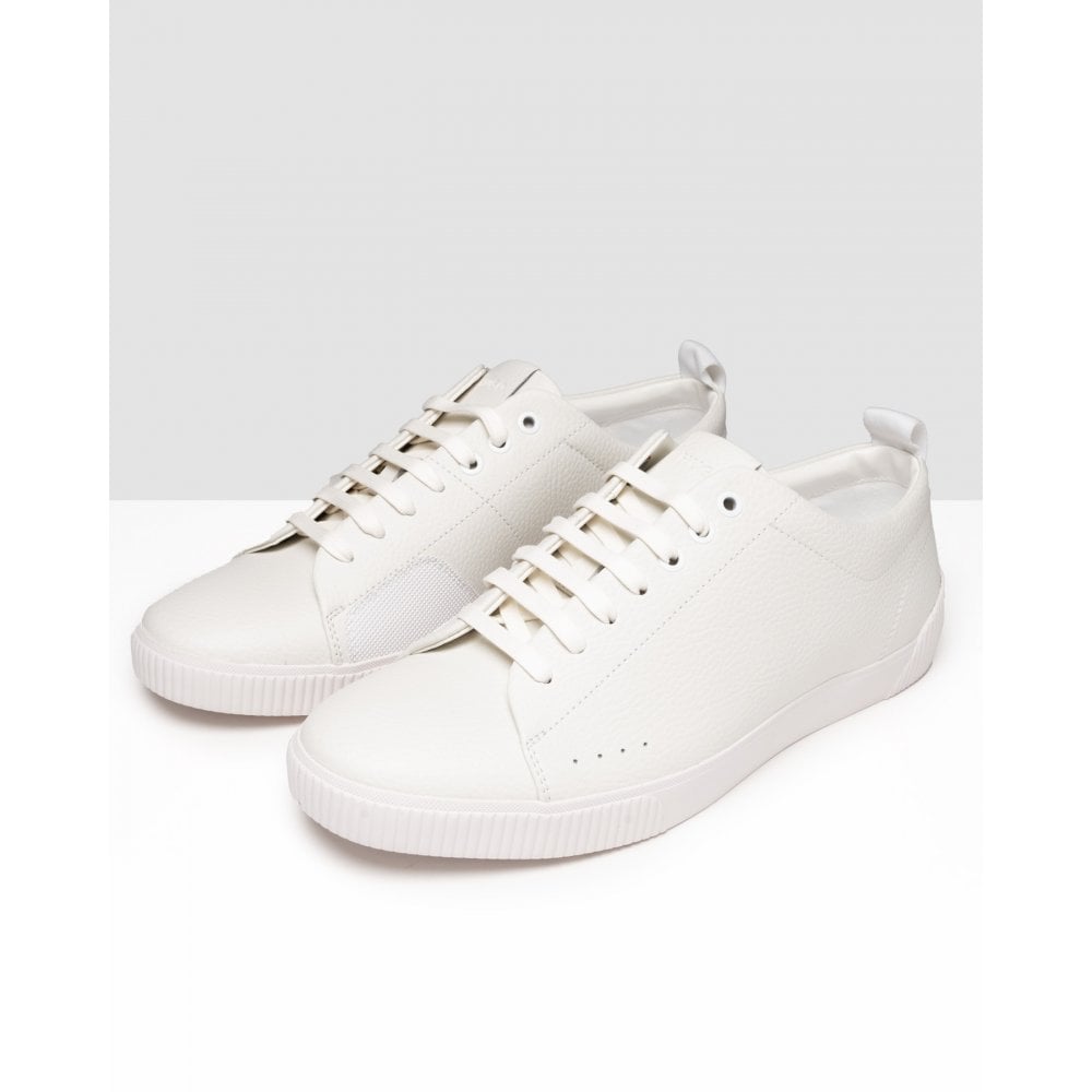 HUGO Zero Tenn Grained Leather Low Top Trainers