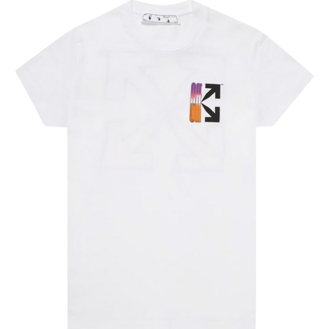 Off-White Gradient Arrows Logo Slim Fit White T-Shirt