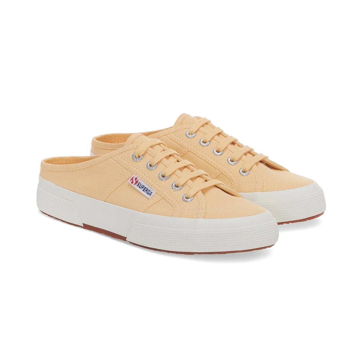 Superga Womens/Ladies 2402 Mule Lace Up Low Heel Trainers (Light Yellow ...