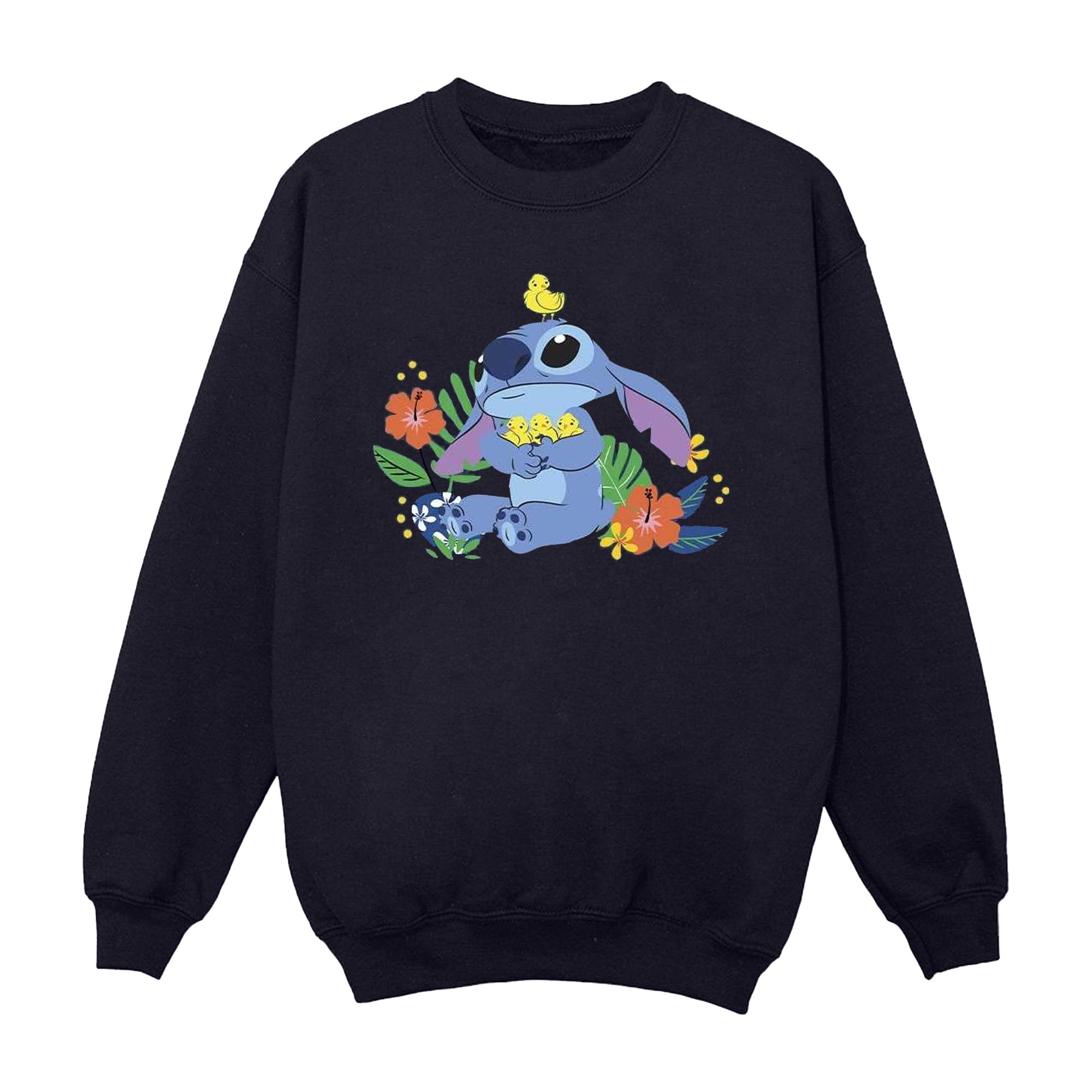 Disney Girls Lilo & Stitch Birds Sweatshirt (Navy Blue)