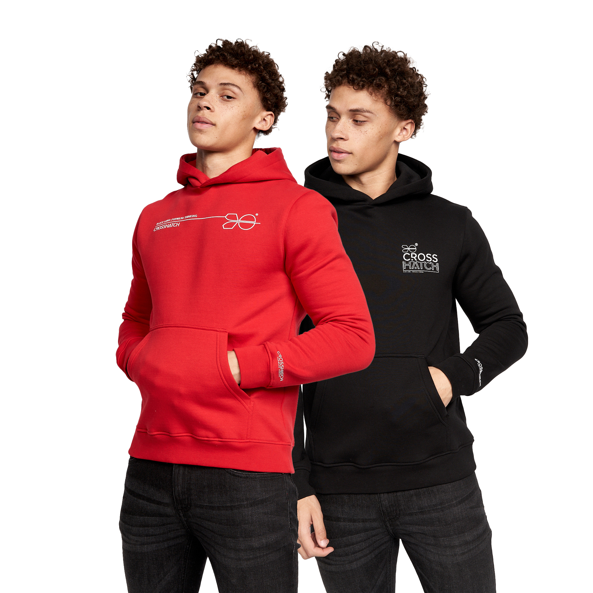 Crosshatch Mens Karver Hoodie (Red/Black)