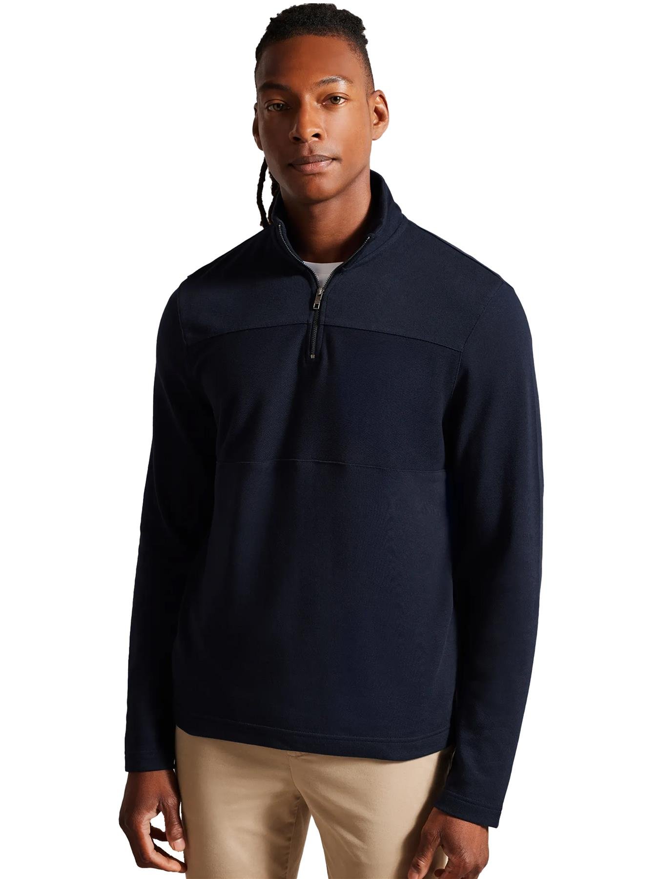 Ted Baker | Herren Langarm Pullover mit halbem Reißverschluss - Gazine