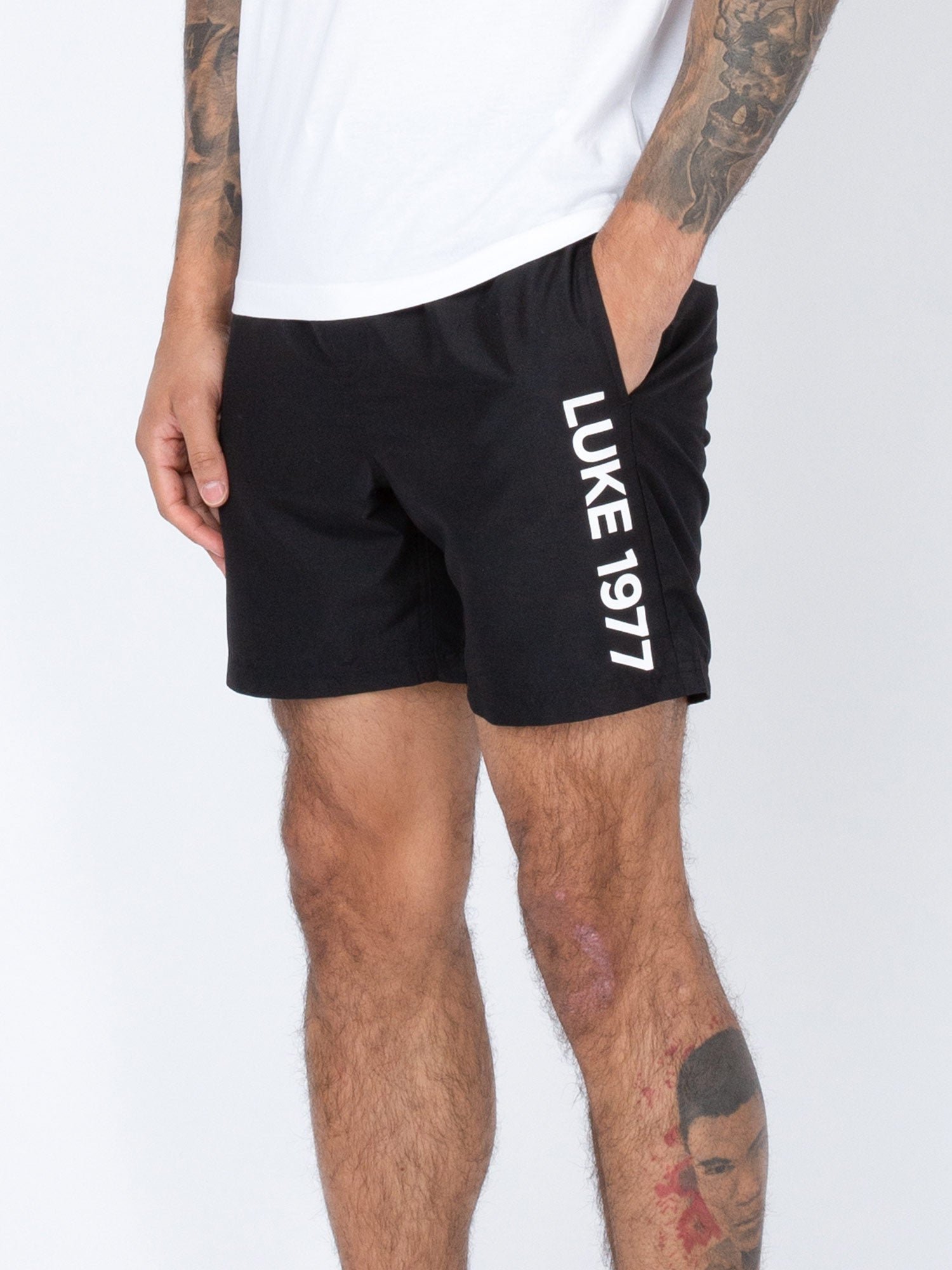 Luke 1977 Men's Side On Swim Shorts in Black