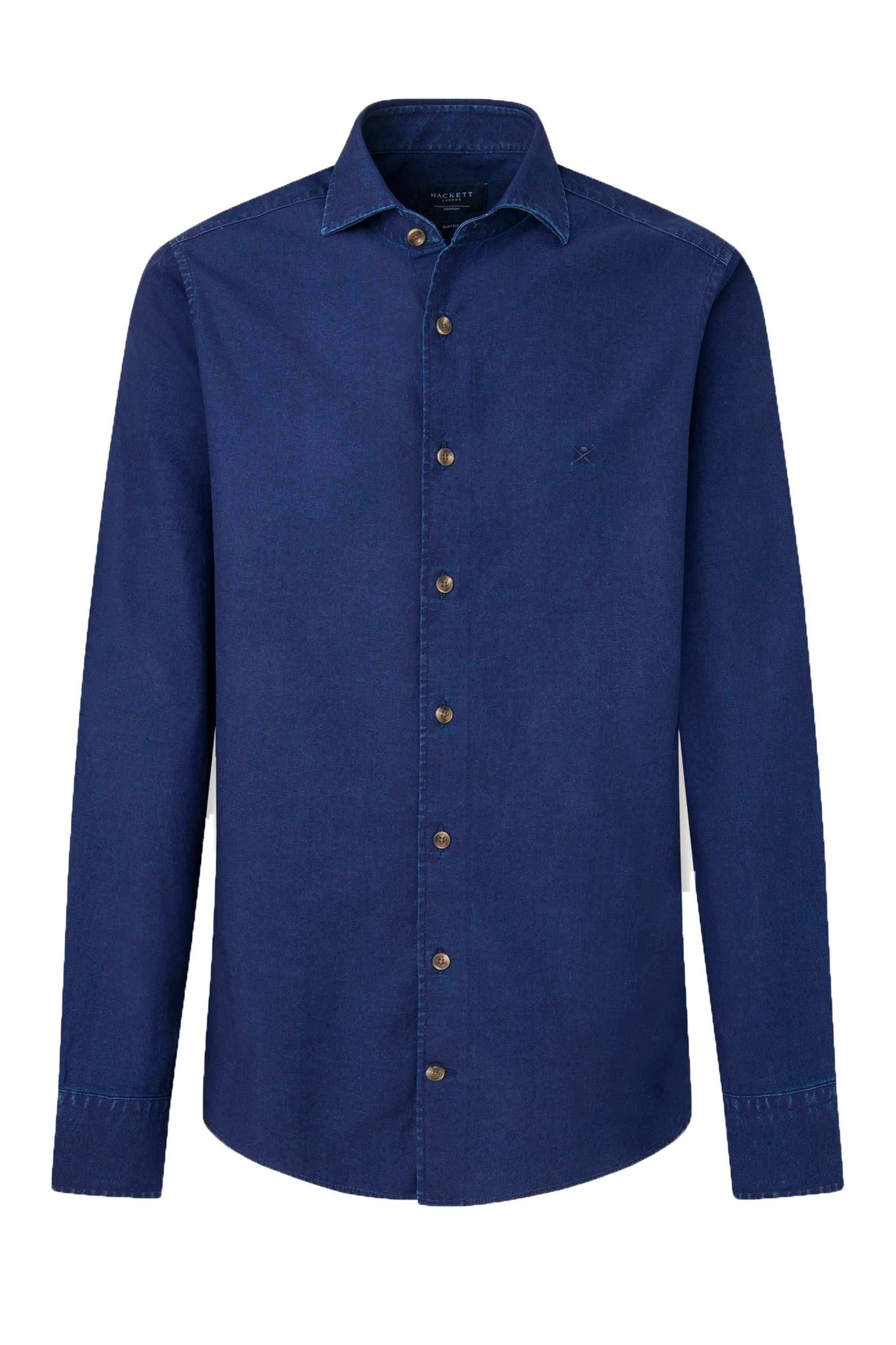 Hackett Slim Fit Denim Shirt Dark Blue