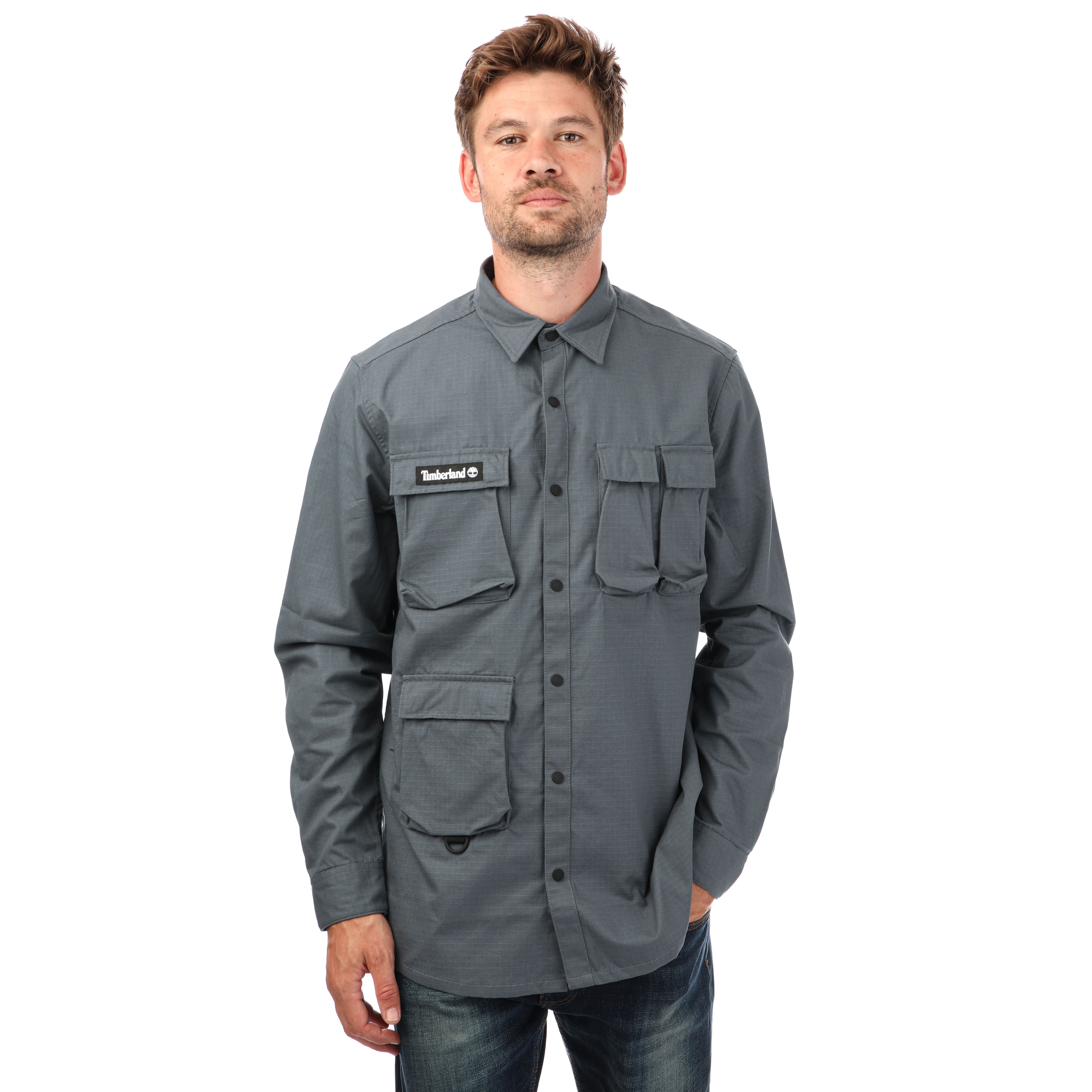Men's Timberland Utility Overshirt in Grey