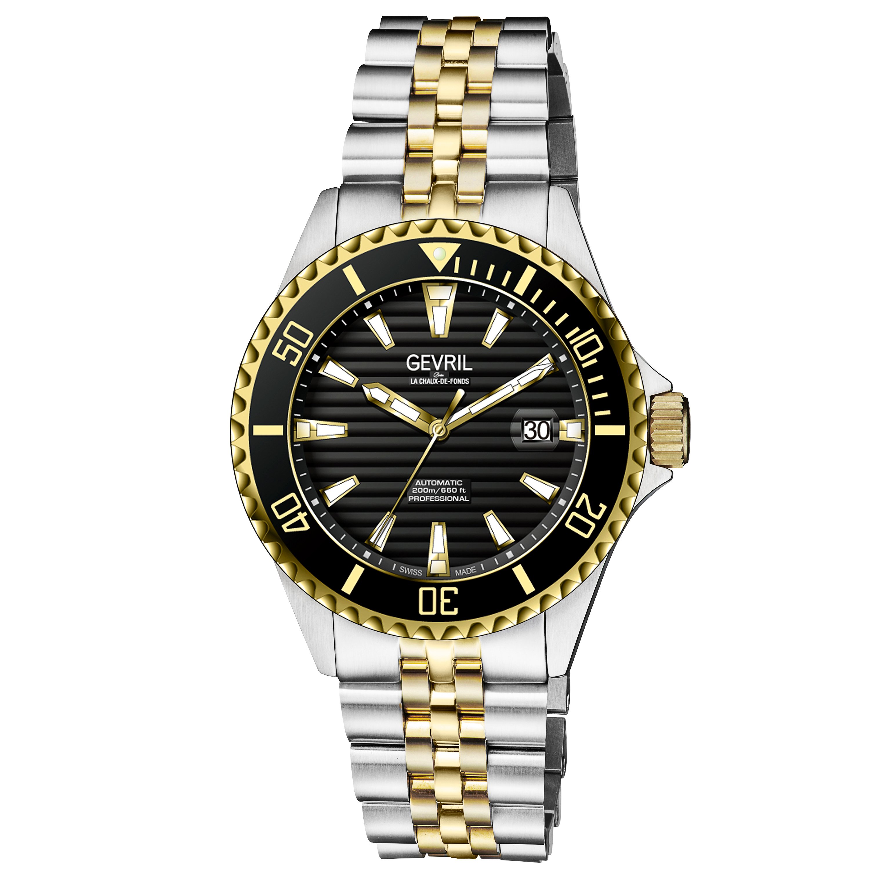 Gevril Men's Chamber Black Dial Watch