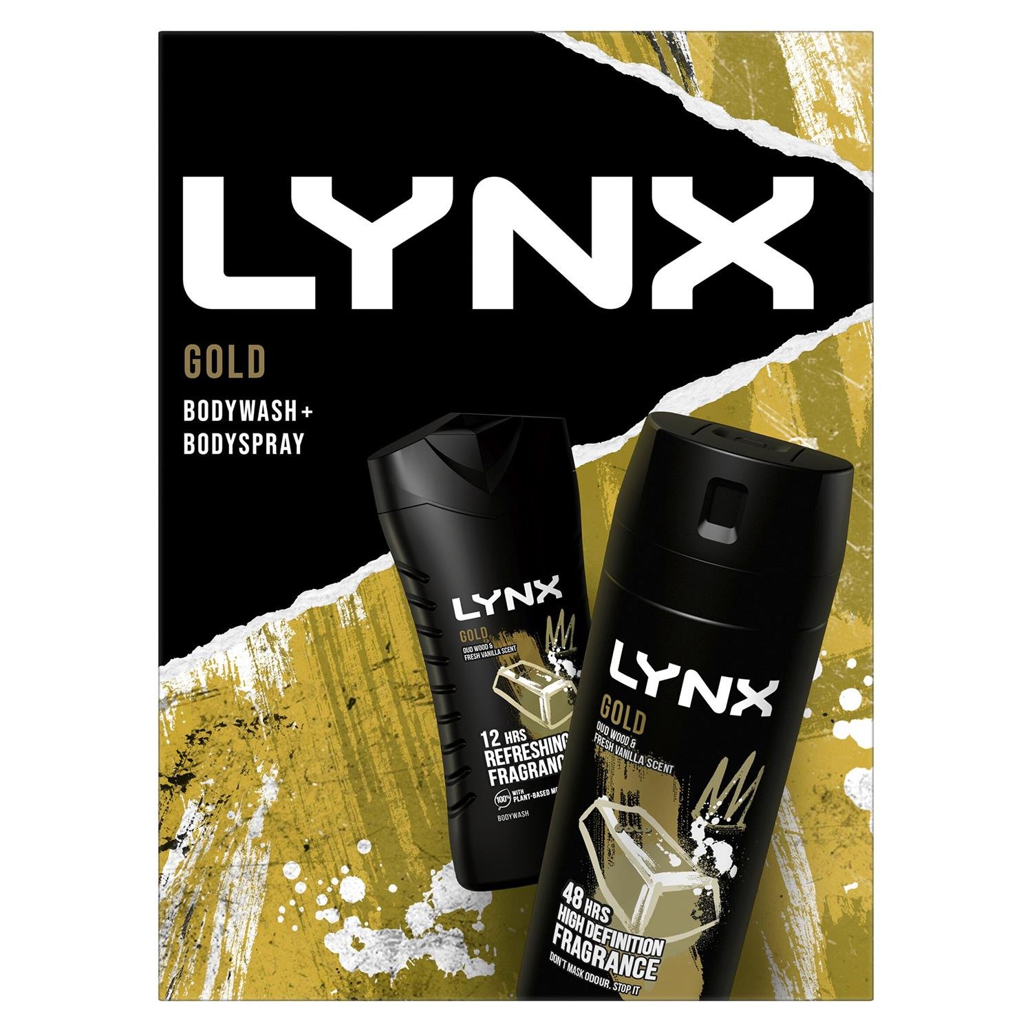 Lynx Gold Body Wash 225ml & Body Spray 150ml 2Pcs Gift Set for Him
