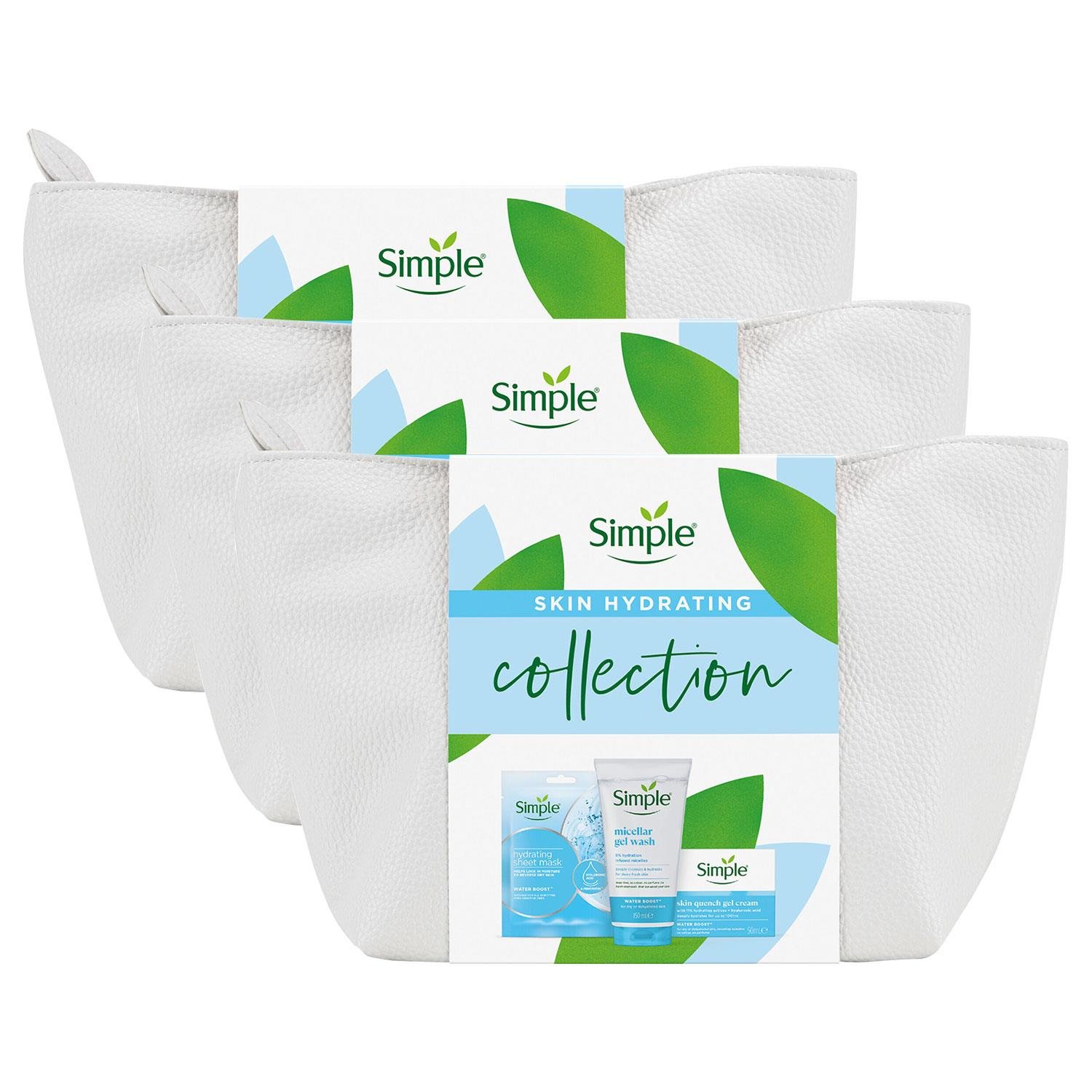 Simple Skin Hydrating Gift Set for Her with Wash Bag, 3 Pack