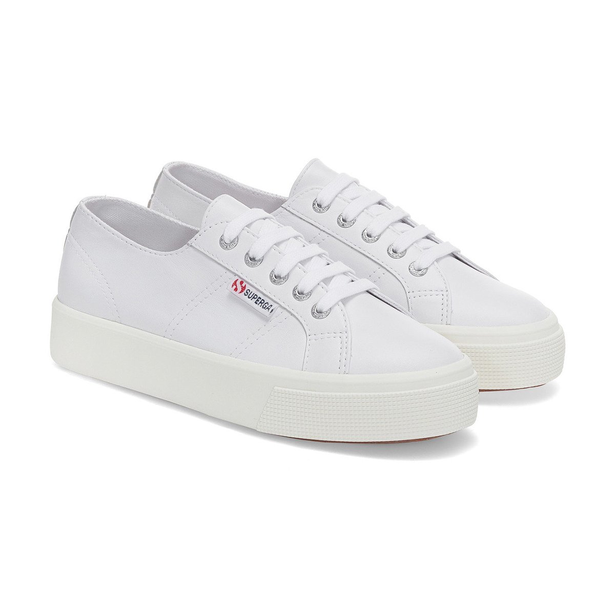 Superga Womens/Ladies 2730 Nappa Leather Lace Up Trainers (Optical ...