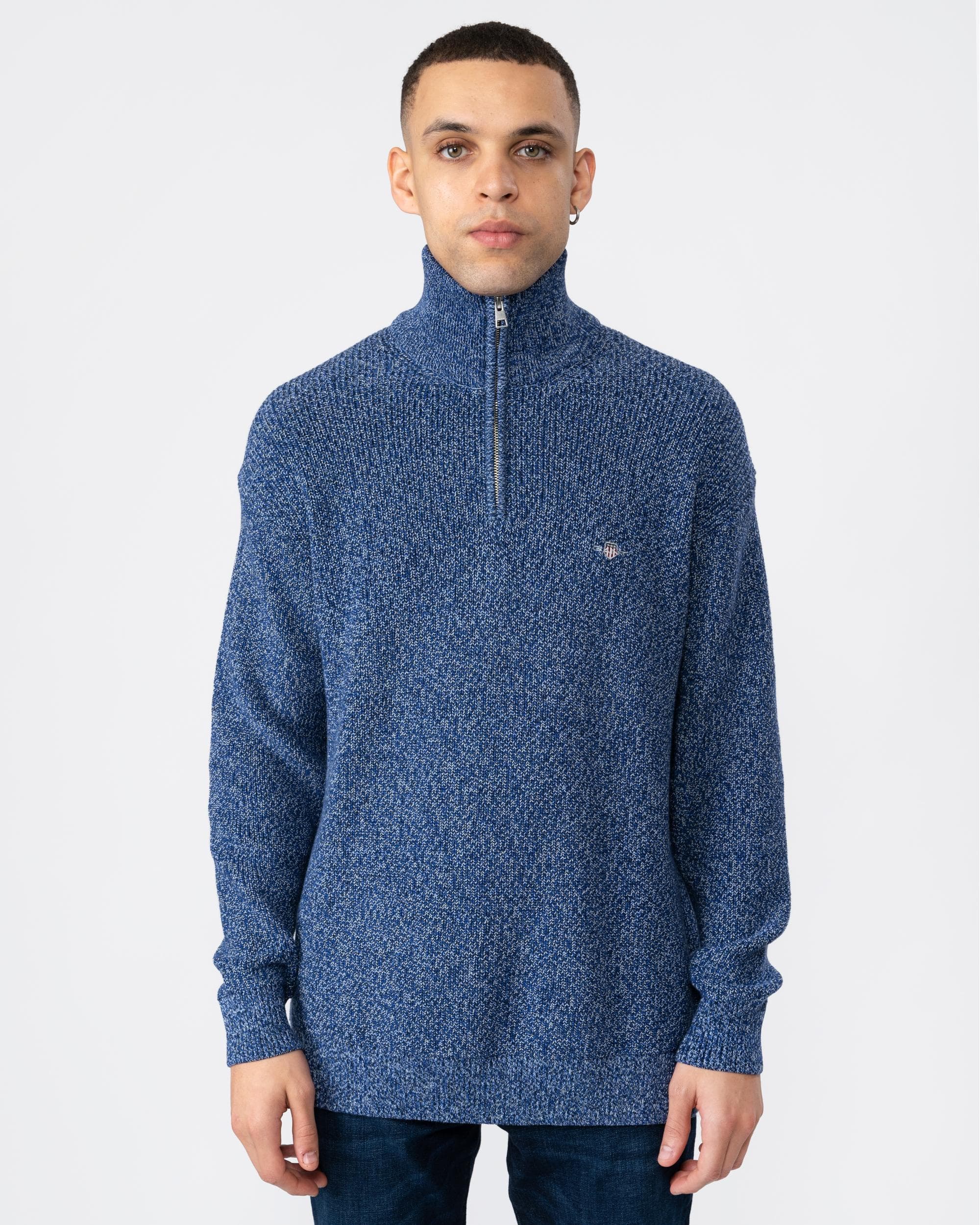 GANT Mens Twisted Yarn Half Zip Cardigan
