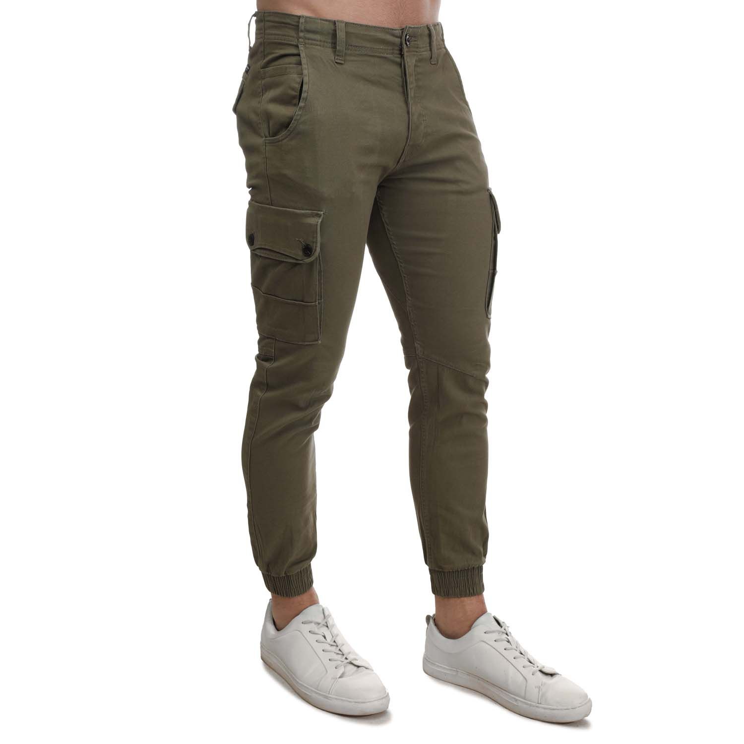 Heren Jack Jones Paul Warner Cargo Broek in olijfkleur