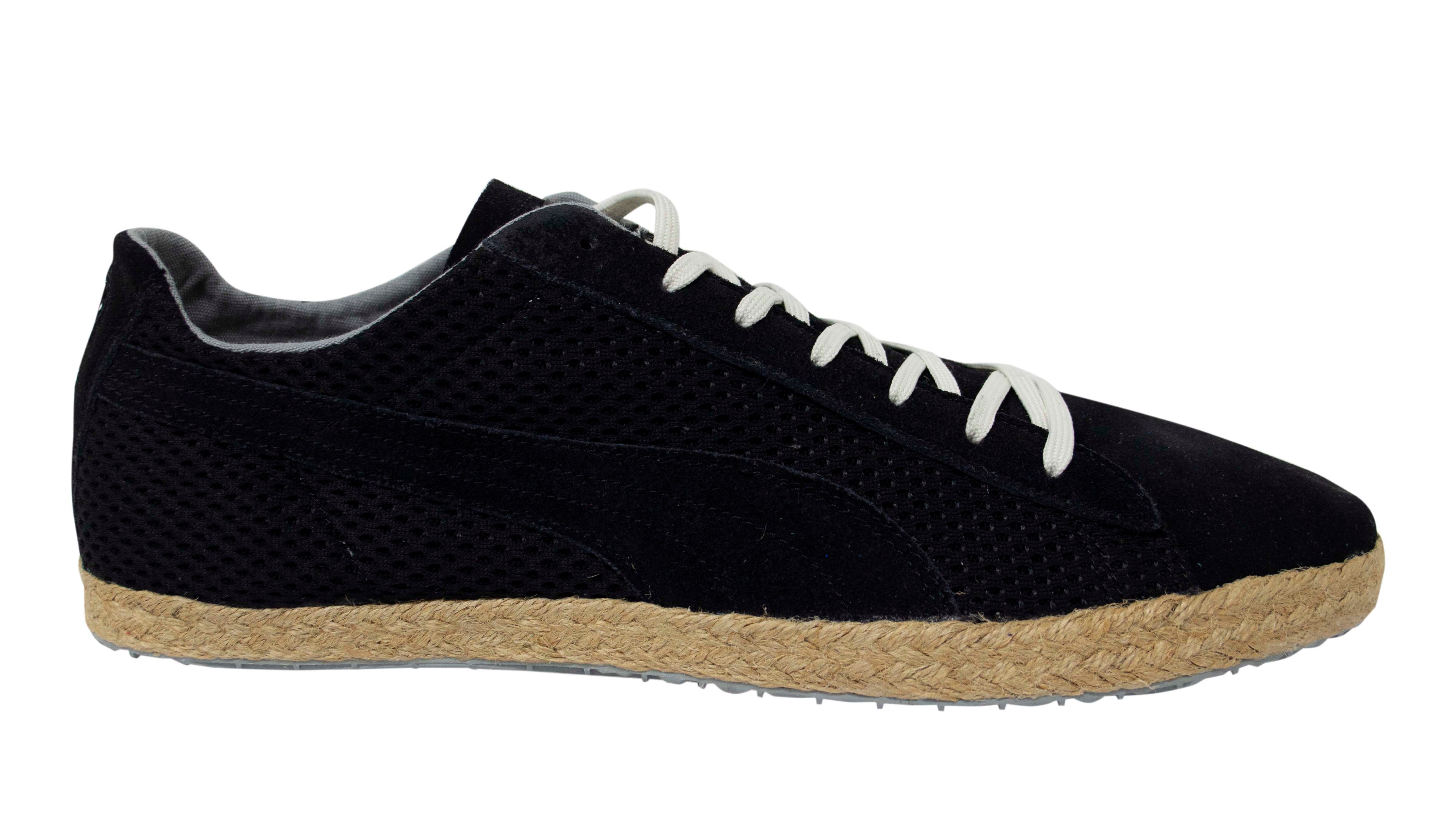 Puma Glyde Espadrille Style Black Leather Lace Up Mens Trainers 354672 01