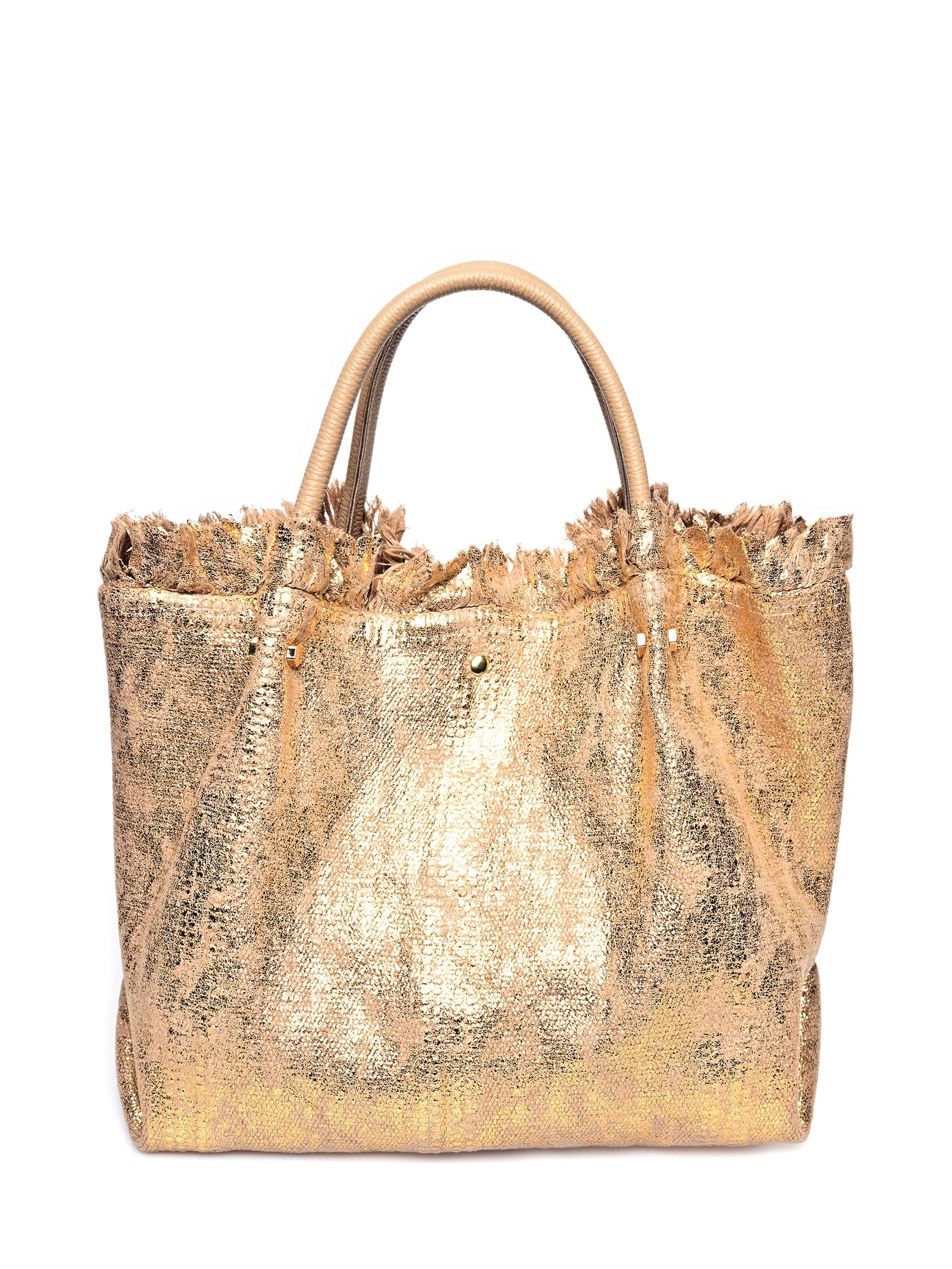 Carla Ferreri Beige Rundleer Tas