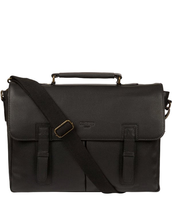 'Mast' Black Leather Work Bag