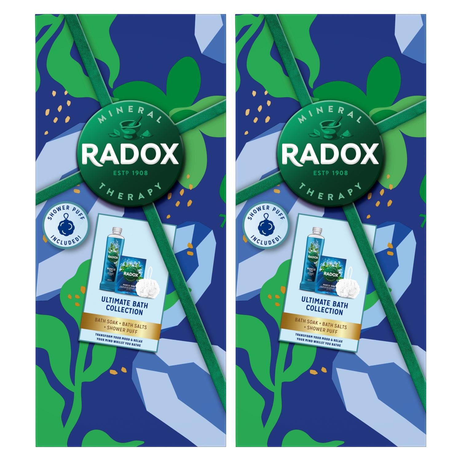 Radox Ultimate Bath Gift Set for Her with Shower Puff, 2pack