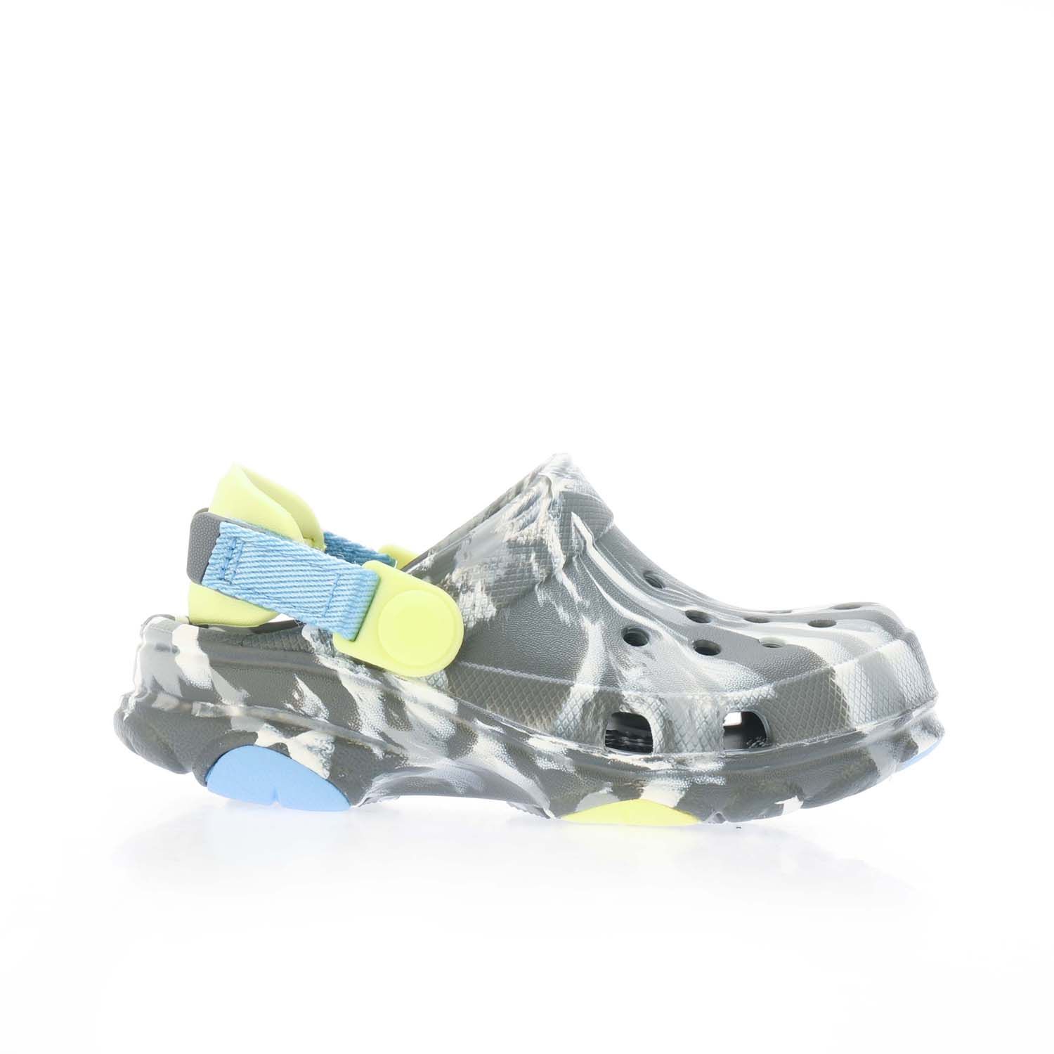Girl's Crocs Kids All Terrain Marbled Clog in Grey