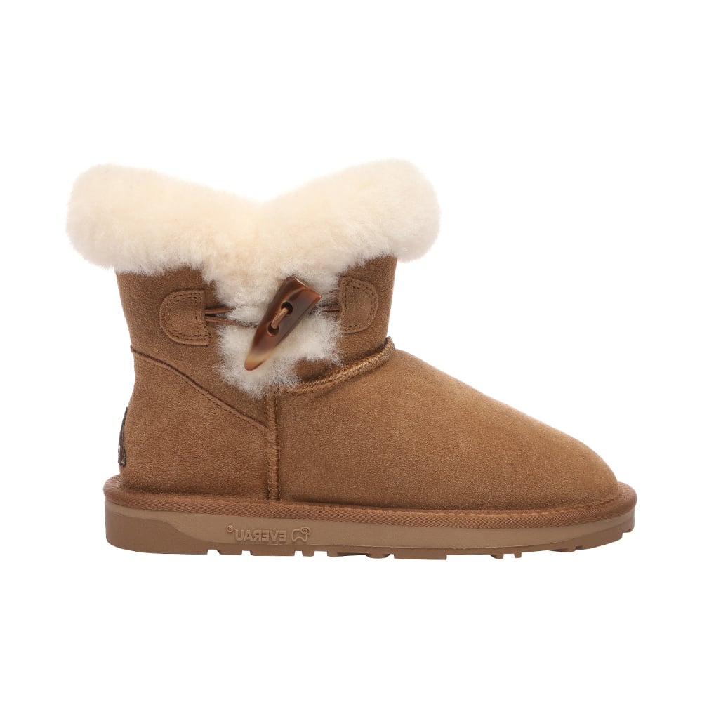 EVER AU Women Robin Horn Toggle button Mini Boots