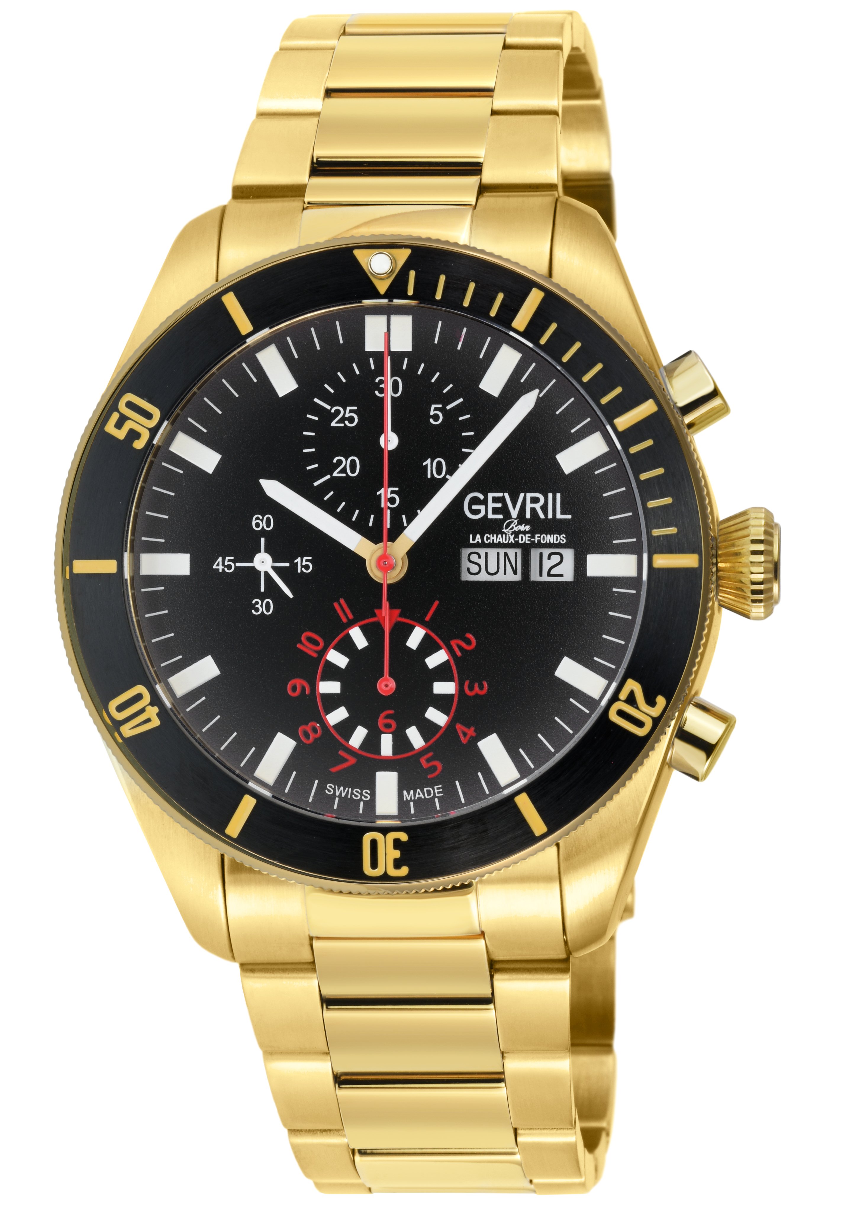 Gevril Yorkville Chronograph 48628B Swiss Automatic ETA 7750 Watch