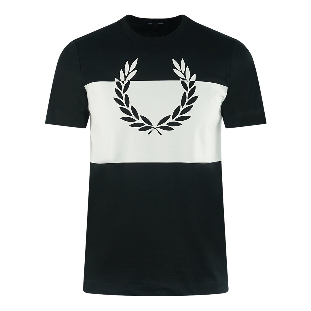Fred Perry Printed Laurel Wreath Logo Black T-Shirt