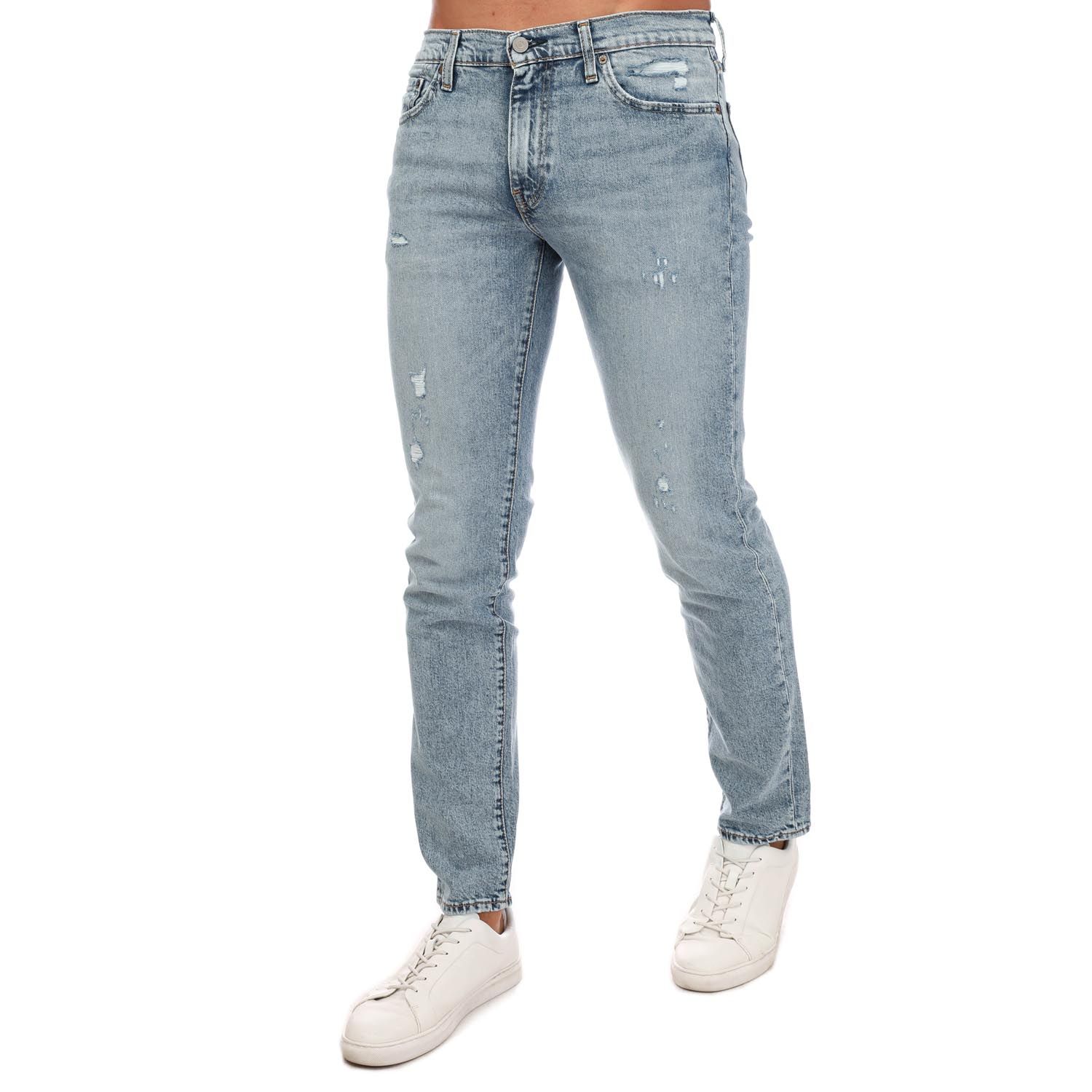 Men's Levis 511 Thrifted Casual Slim Fit Jeans in Blue