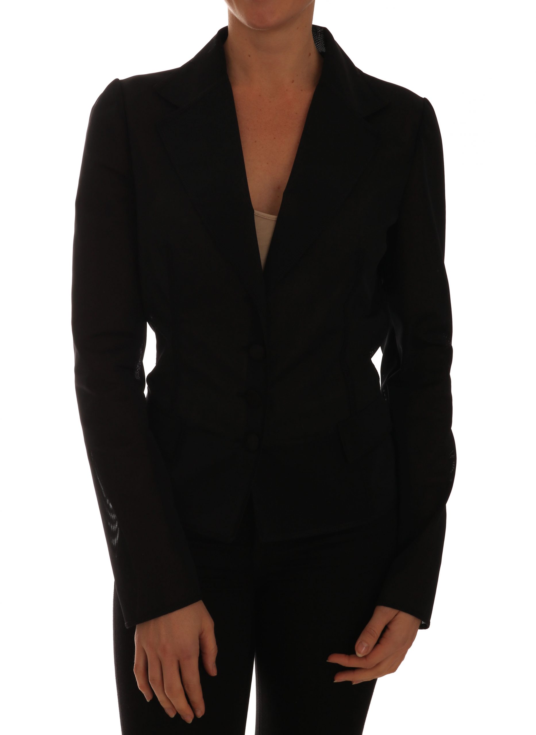 Dolce & Gabbana - Veste blazer noire en filet de nylon pour femme