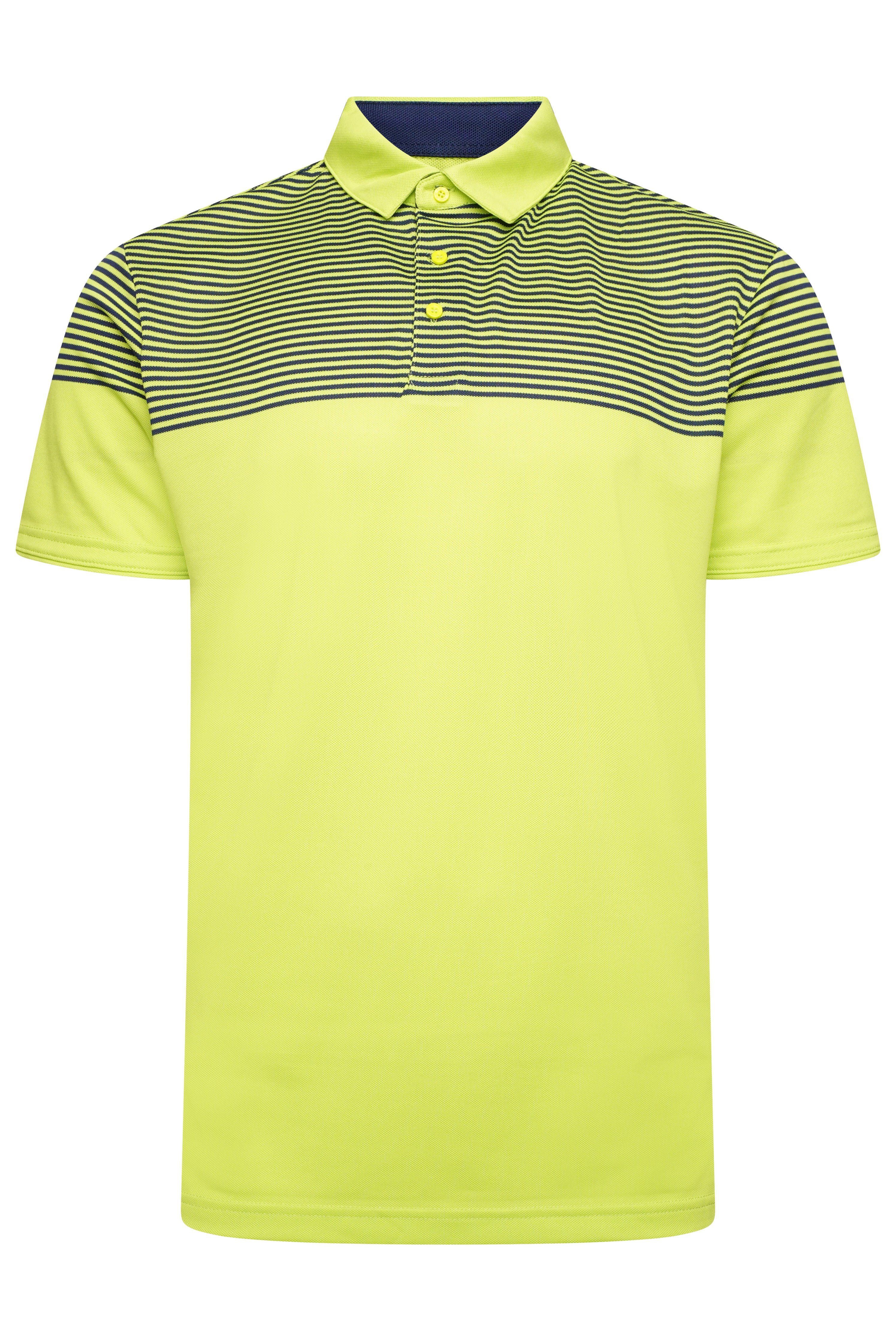 Head Luca Polo Shirt (Lime Deep Navy) in Lemon