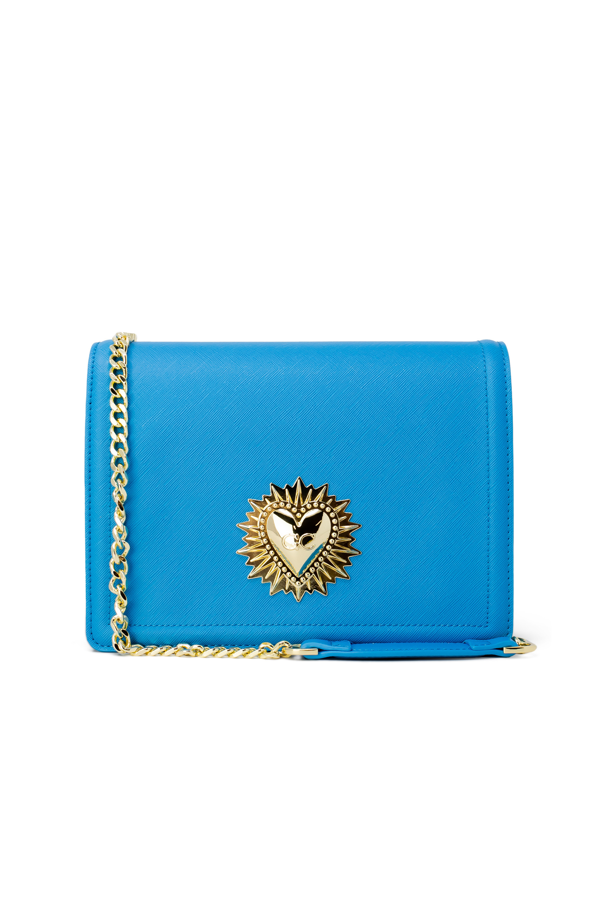 Gio Cellini Women's Light Blue Clip Fastening Shoulder Bag in Light blue