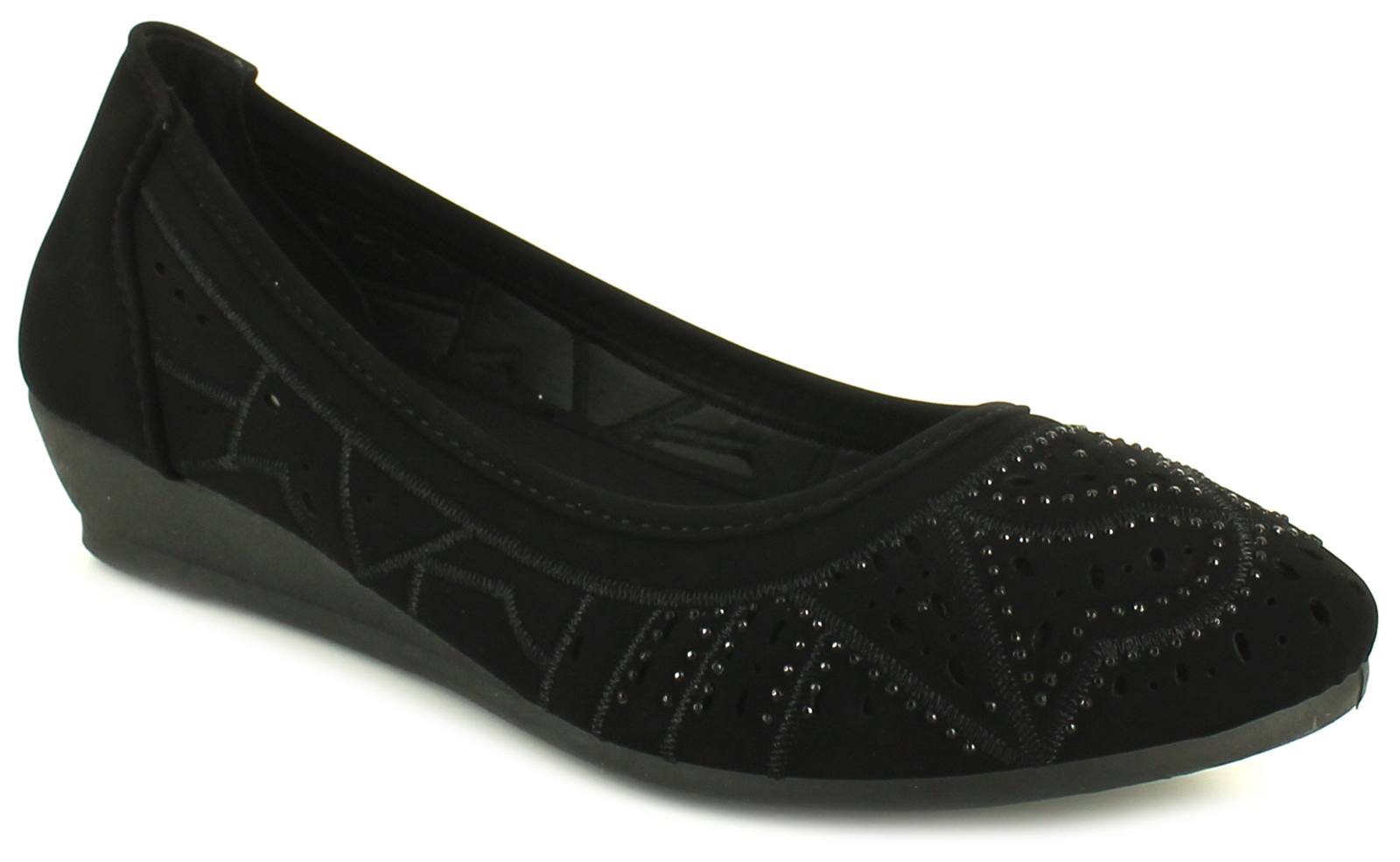Platino Womens Shoes Wedges Tasha Slip On black