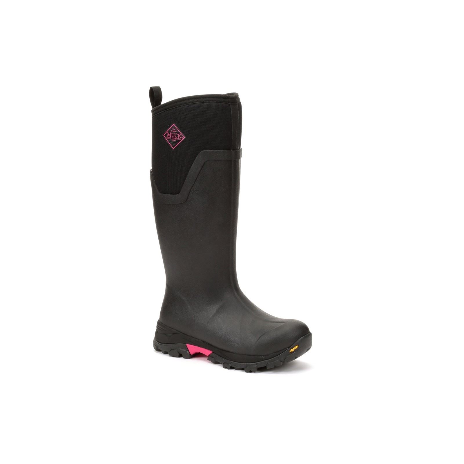 Muck Boots Arctic Ice Tall Rubber Svart/Hot Pink Wellingtonkängor