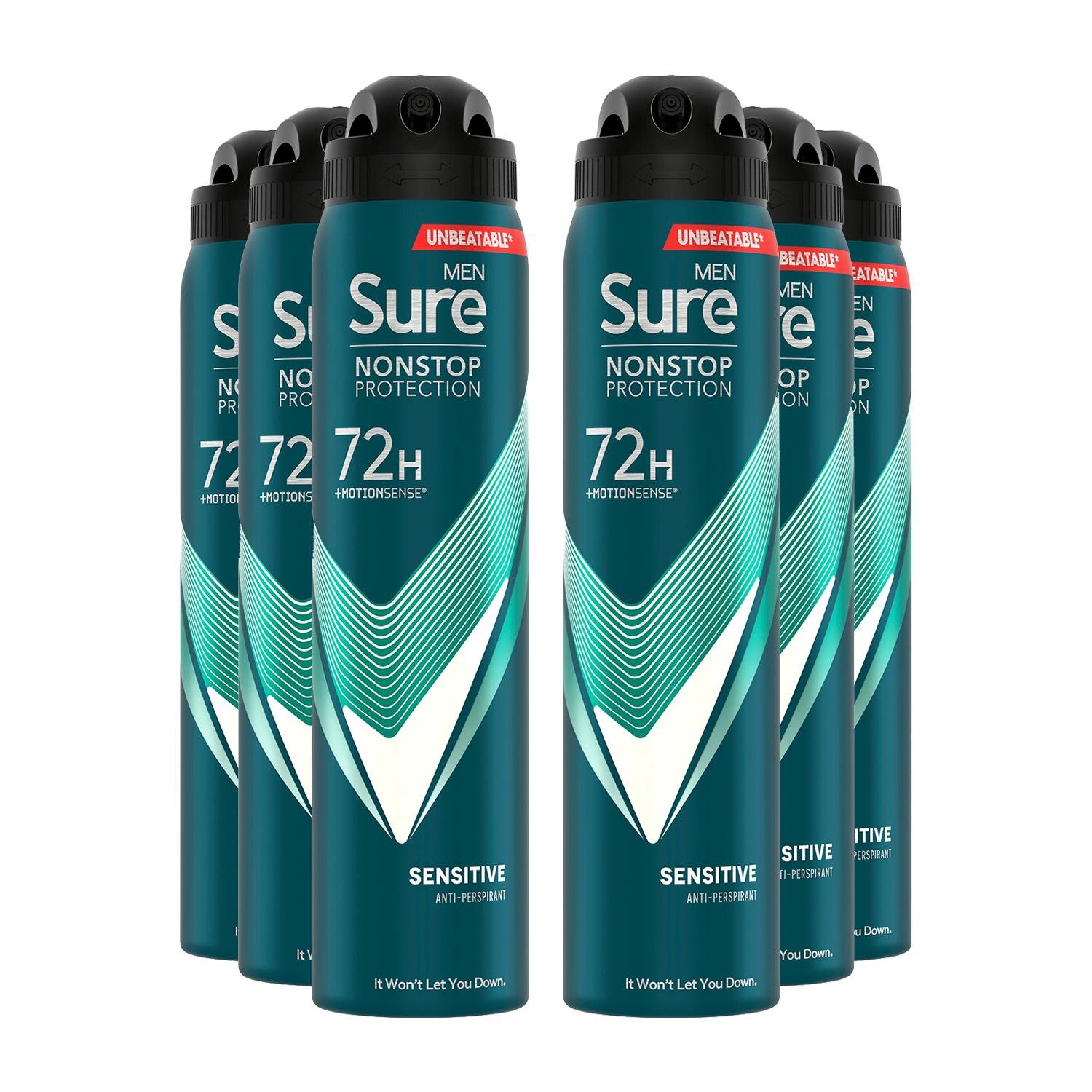 Sure Men Anti-Perspirant 72H Nonstop Protection Sensitive Deodorant ...