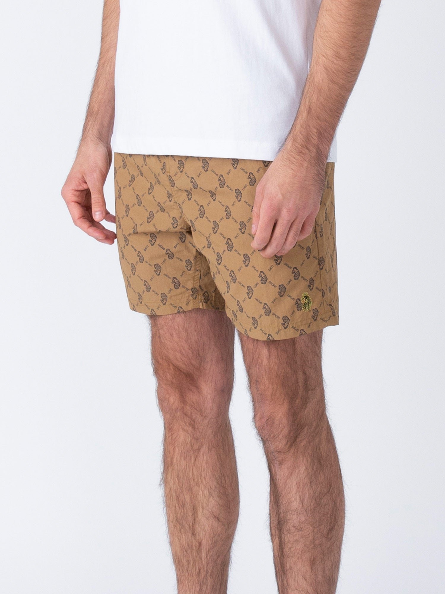 Luke 1977 Men's Andres Overprint Swim Shorts in Caramel