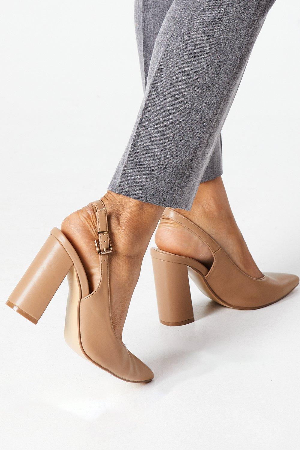 Binx High Block Heel Slingback Court Shoes