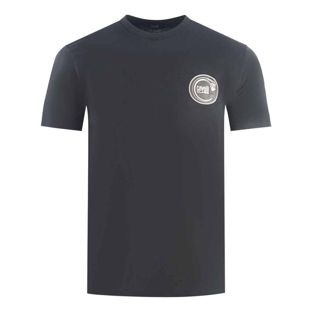 Cavalli Class Cirkulärt Orm-logotyp Svart T-shirt