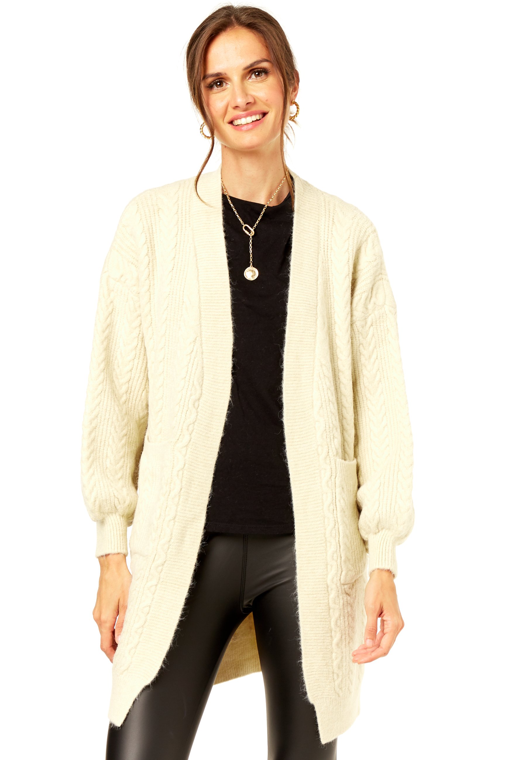 Edge 2 Edge Pocket Detailed Cable Cardi