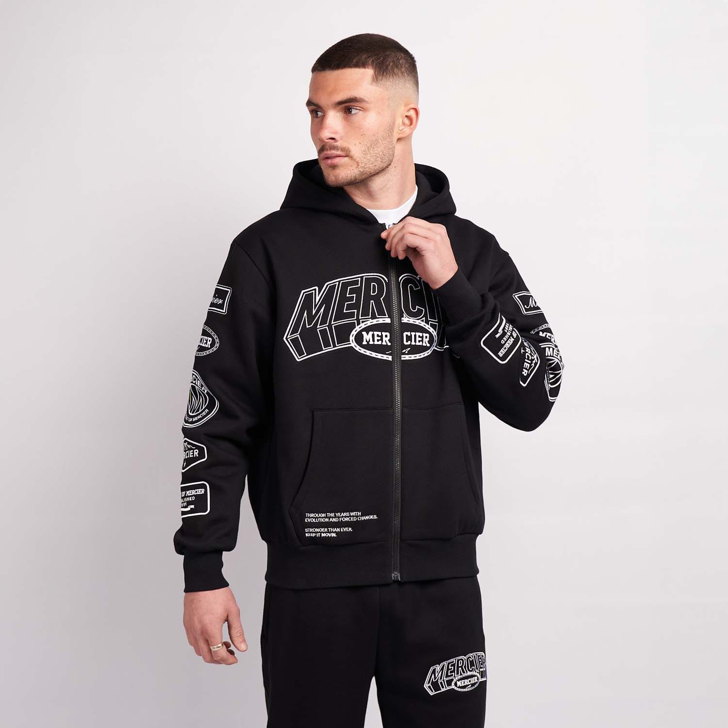 Men's Mercier Compton Zip Up Hoodie in Black