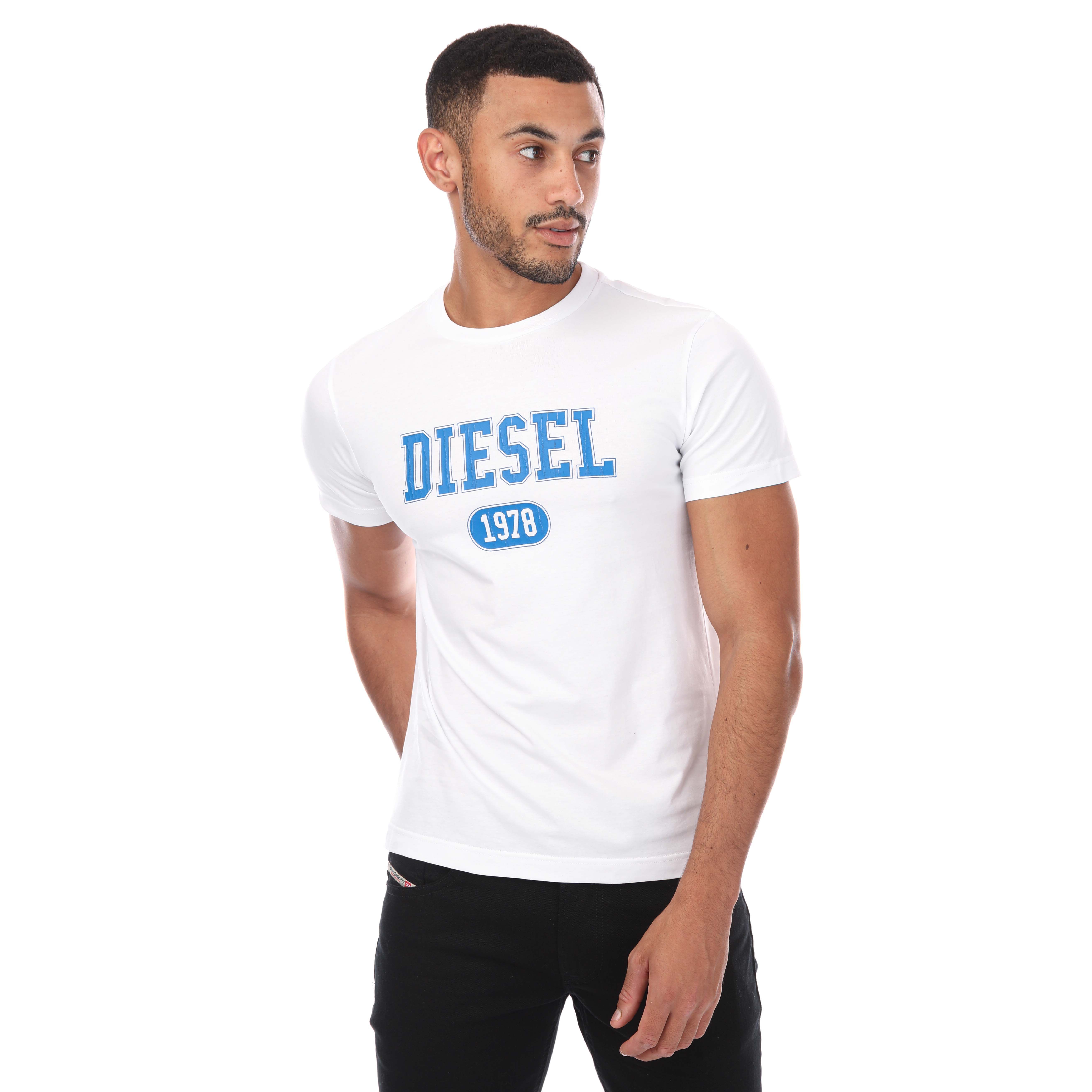 Men's Diesel T-DIEGOR T-Shirt in White