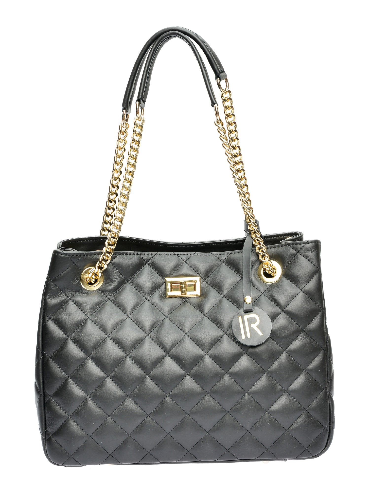 Isabella Rhea Zwart Rundleer Tas