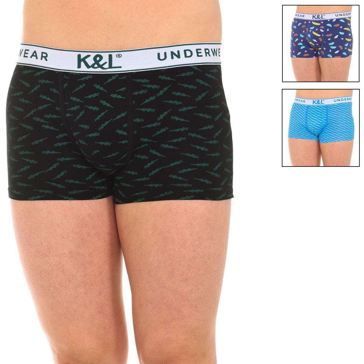 Pack-3 Men's printed breathable fabric boxers KL3006