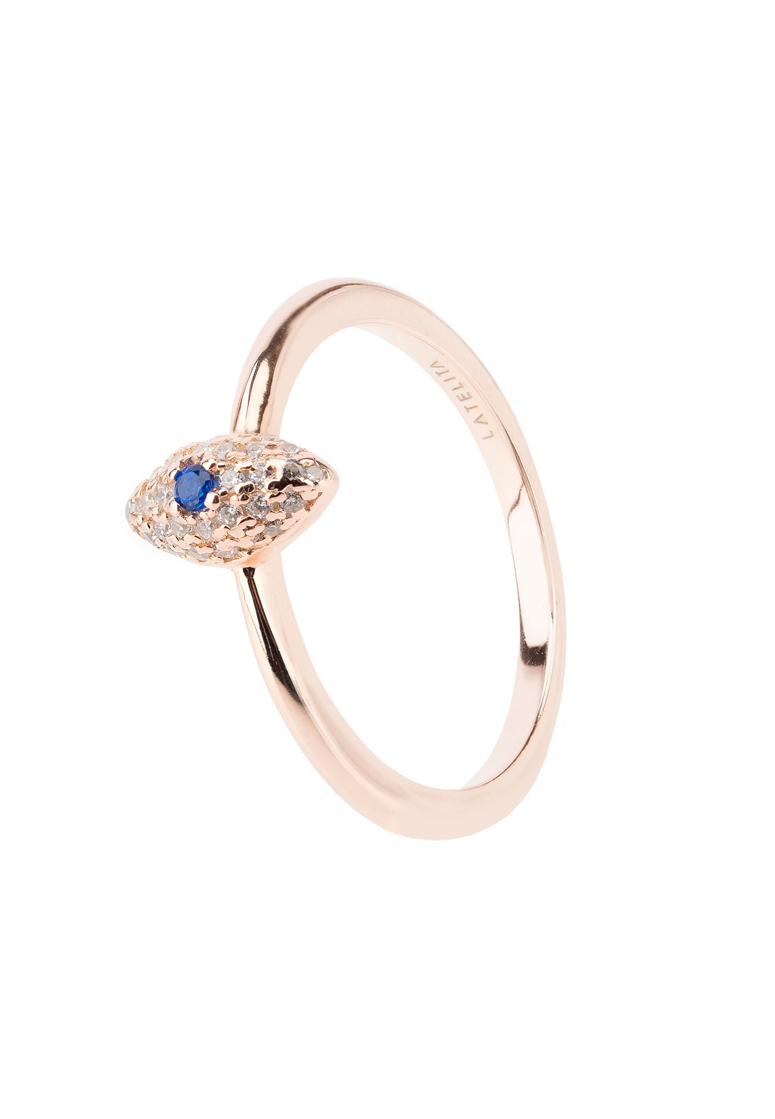 Elliptical Eye Band Ring Rosegold