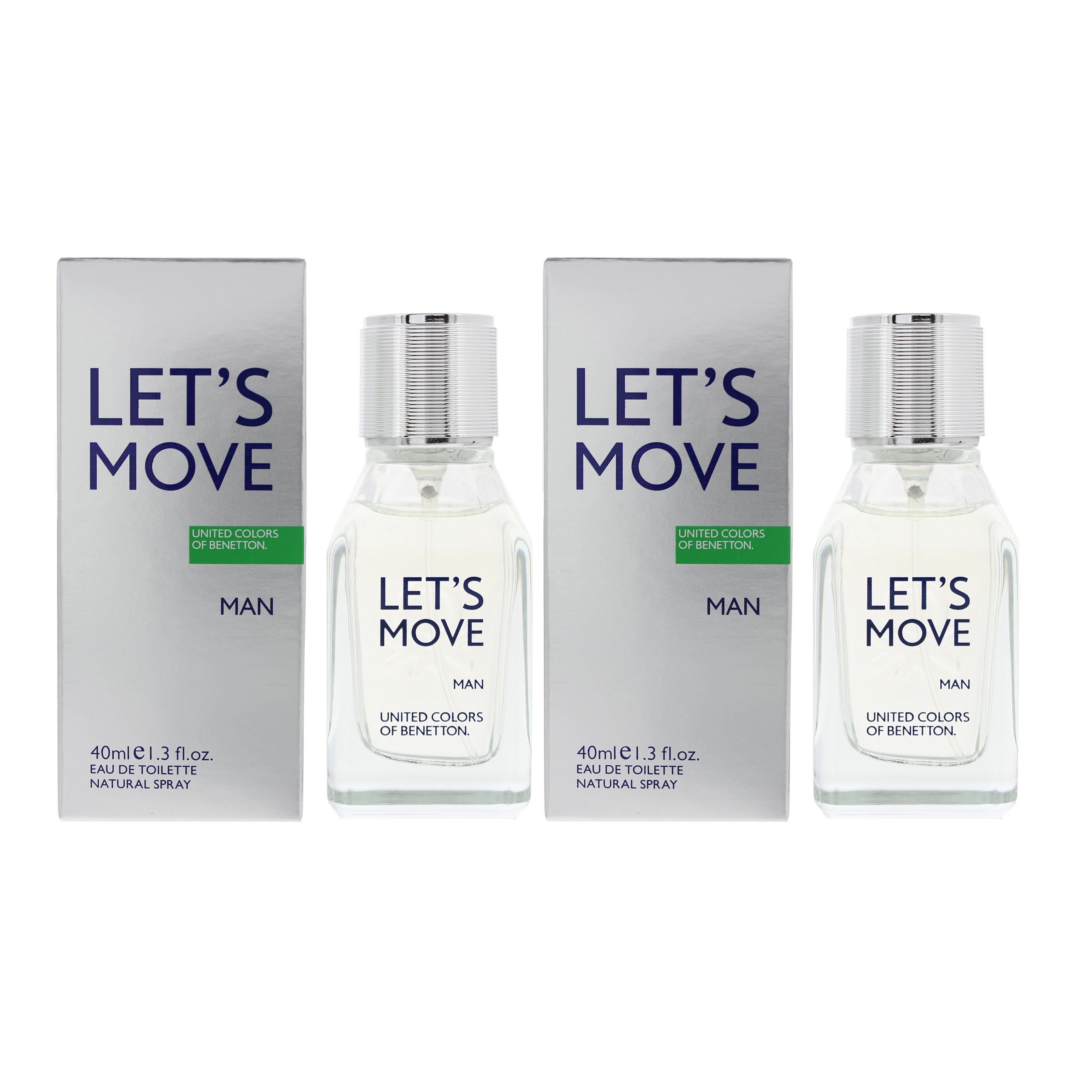 Benetton Let's Move Man Eau De Toilette 40ml X 2