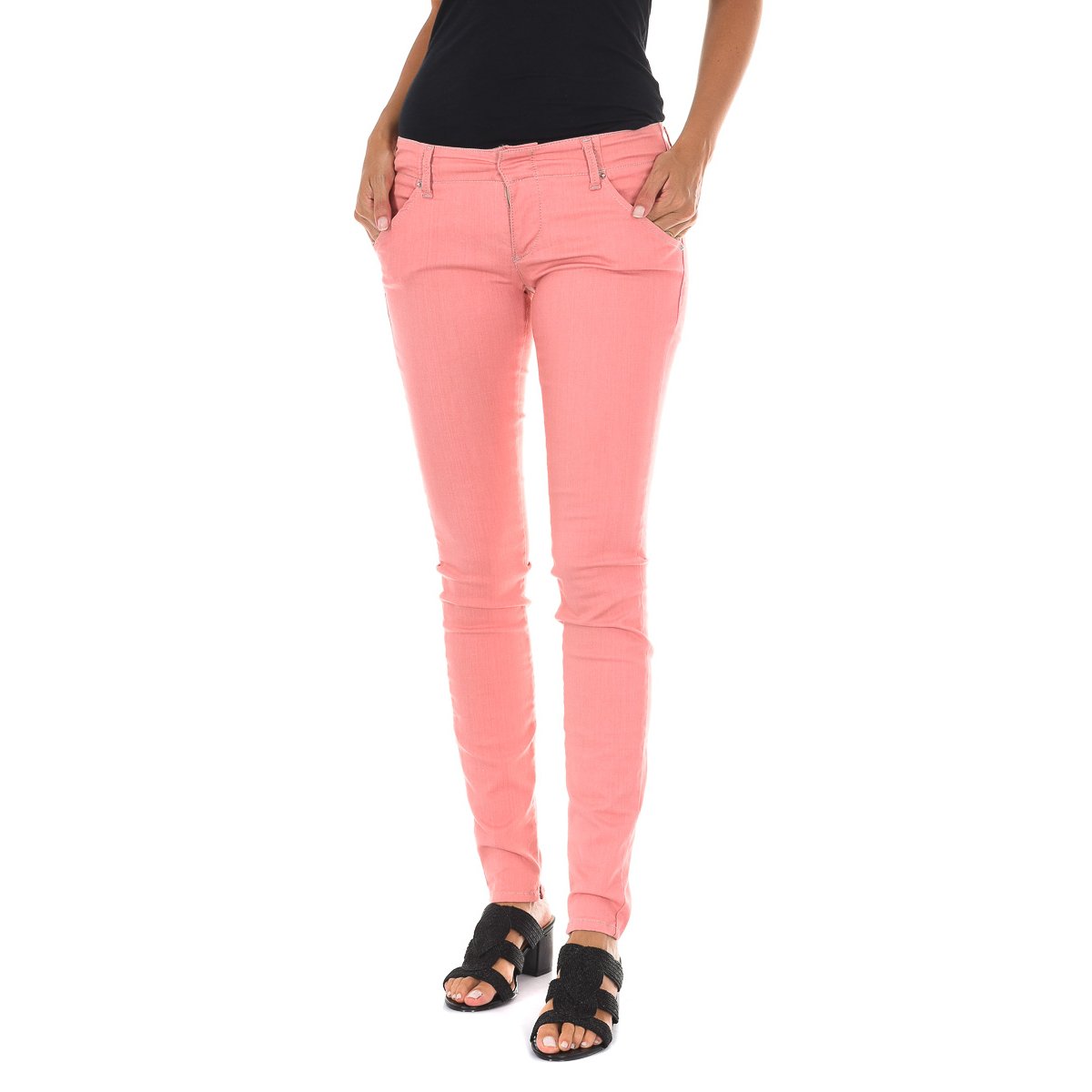 Long stretch fabric pants 70DBF0585-G194 woman