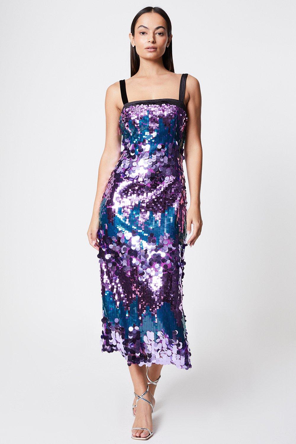 Multi Sequin Pencil Dress