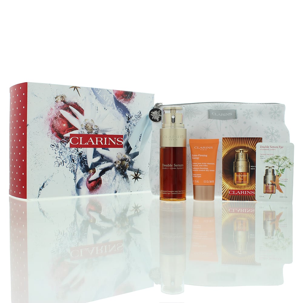 Clarins Energizing & Glow Gift Set Double Serum 20ml, Day Cream + Eye Serum