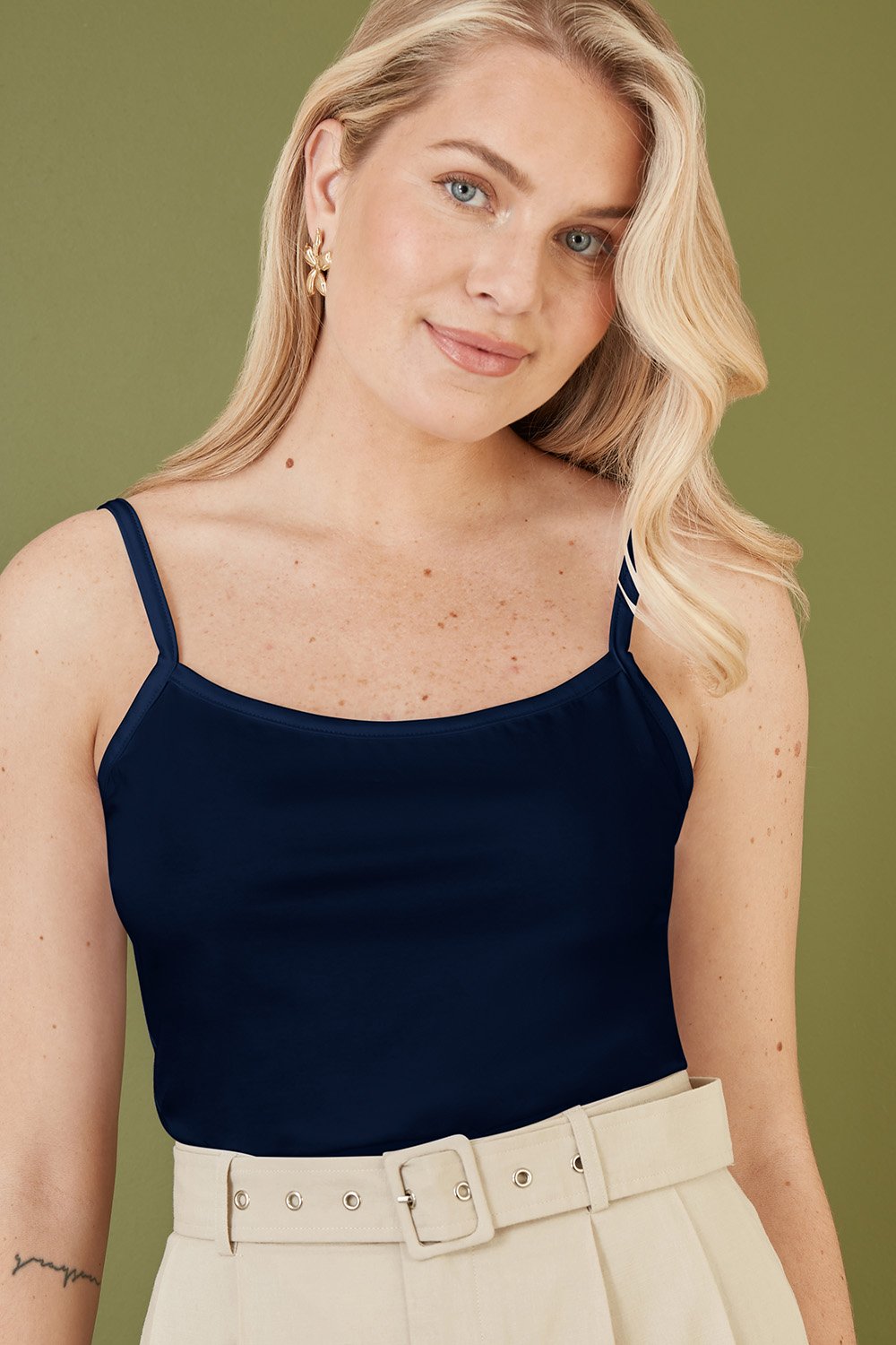Navy Stretch Cami Top